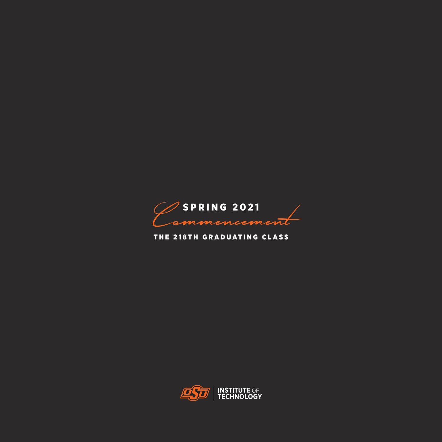 OSUIT Spring 2021 Commencement Program by Oklahoma State - Issuu