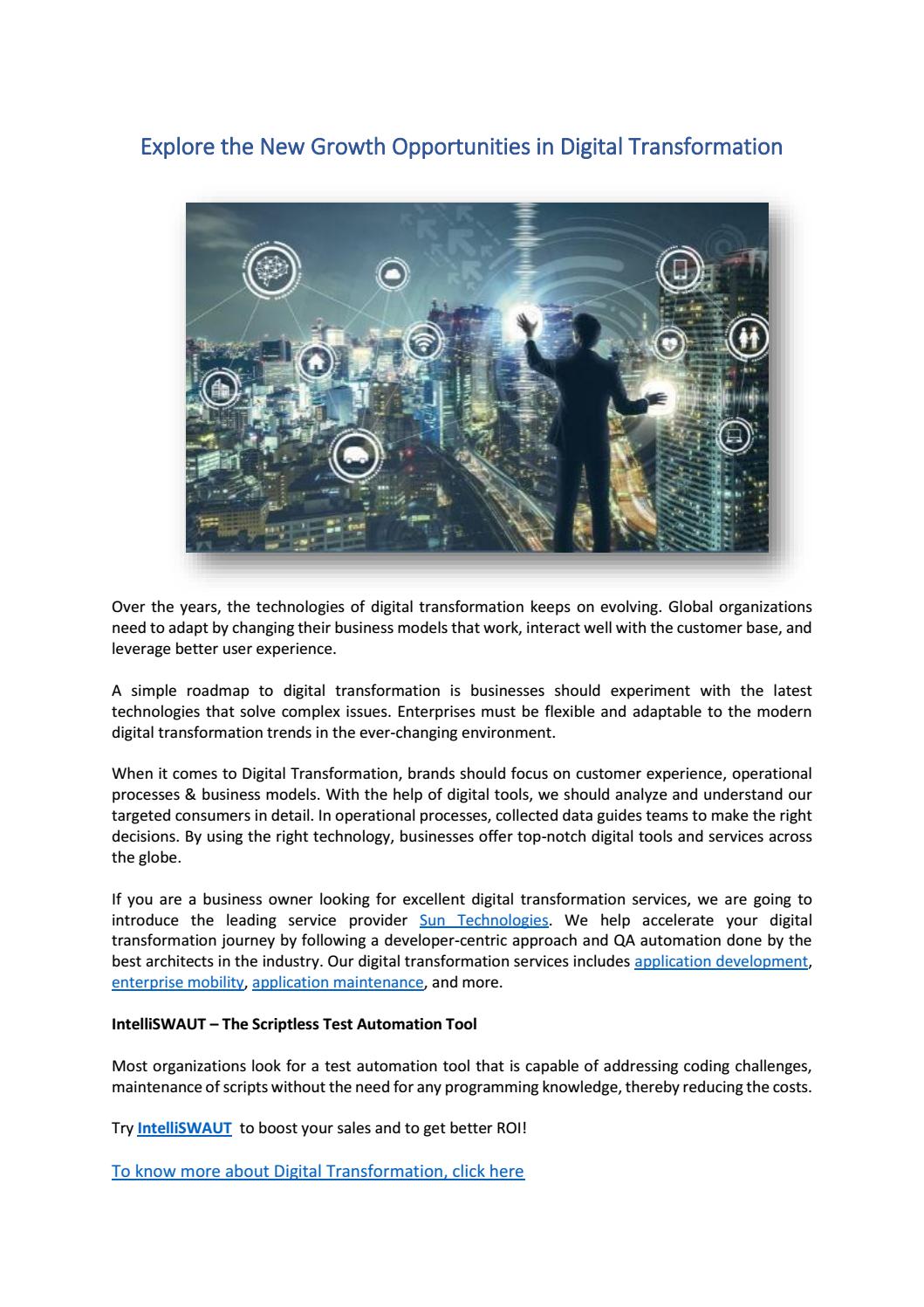 Explore the New Growth Opportunities in Digital Transformation by sun ...
