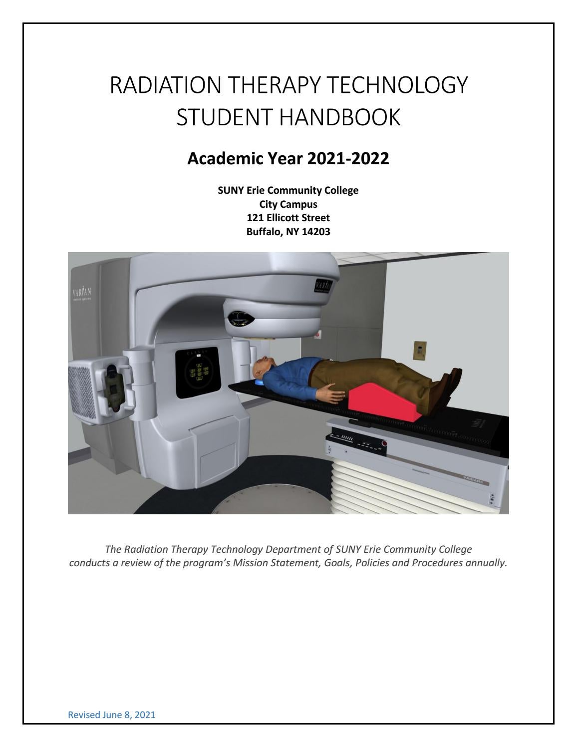 21-22 Radiation Therapy Student Handbook 6.8.21 by SUNY Erie - Issuu