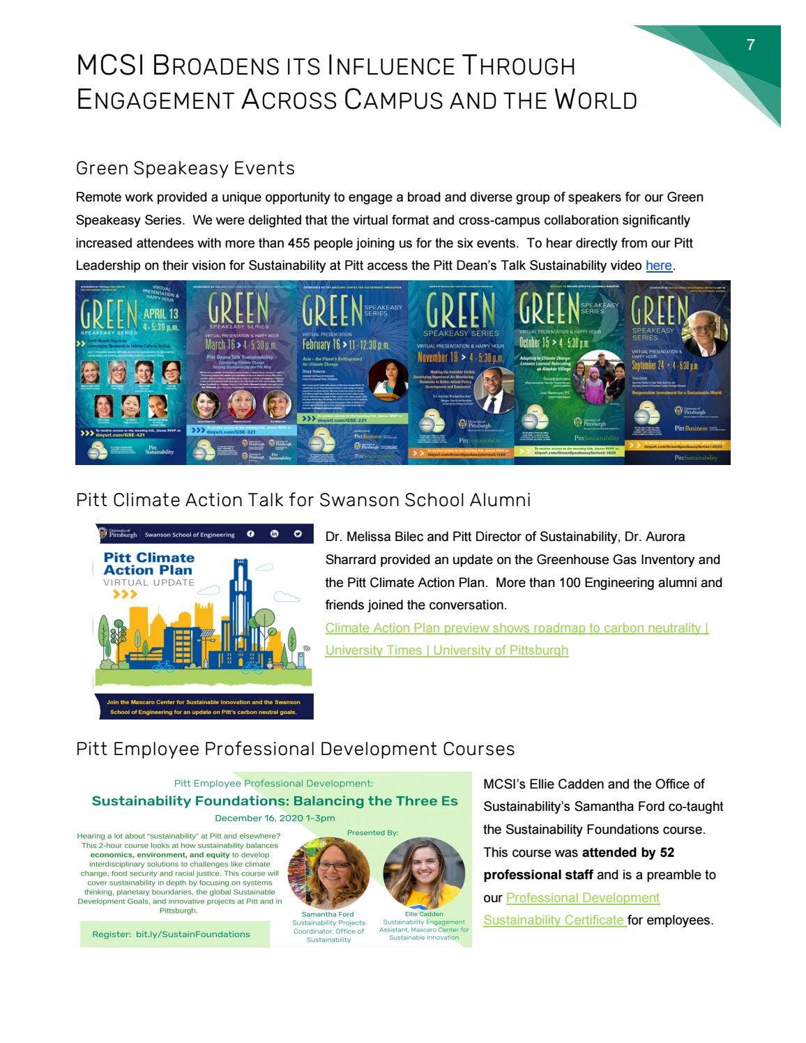 2021 Mascaro Center for Sustainable Innovation Annual Report by PITT ...