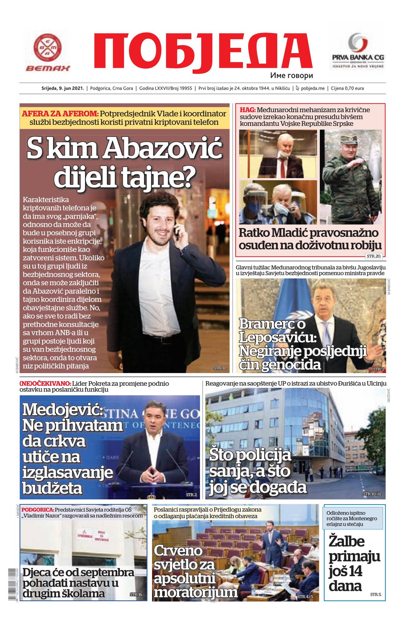 Dnevni list Pobjeda 09.06.2021. by Pobjeda - Issuu
