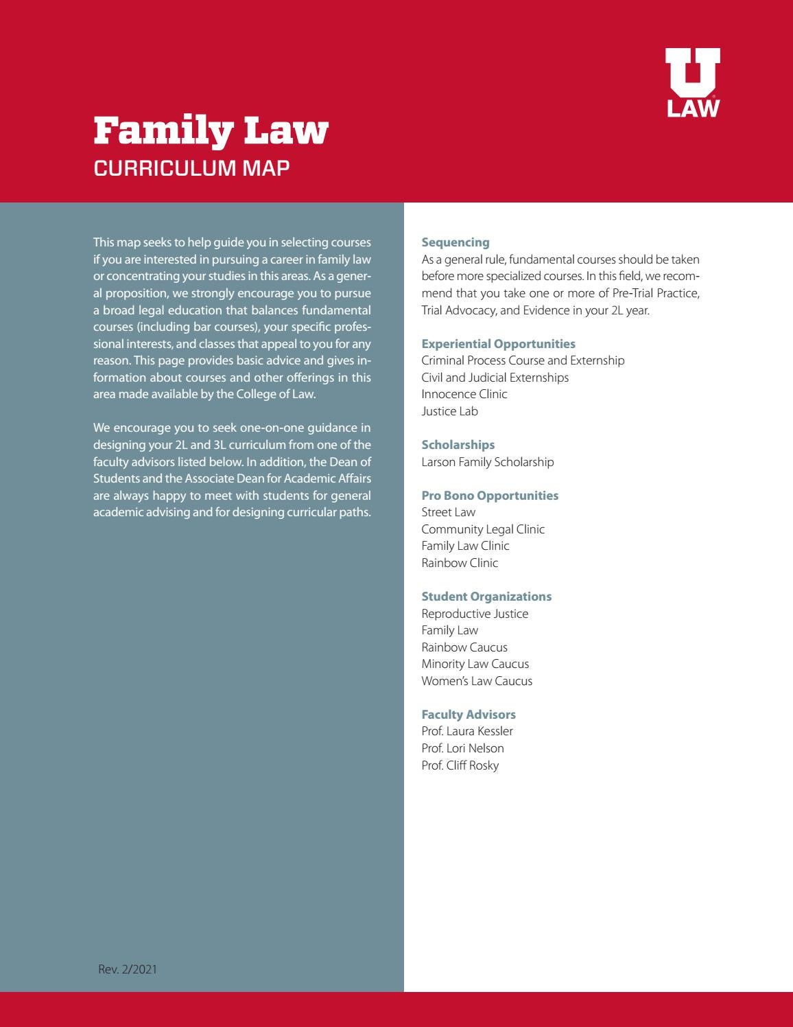Family Law Curriculum Map by universityofutahdigital - Issuu