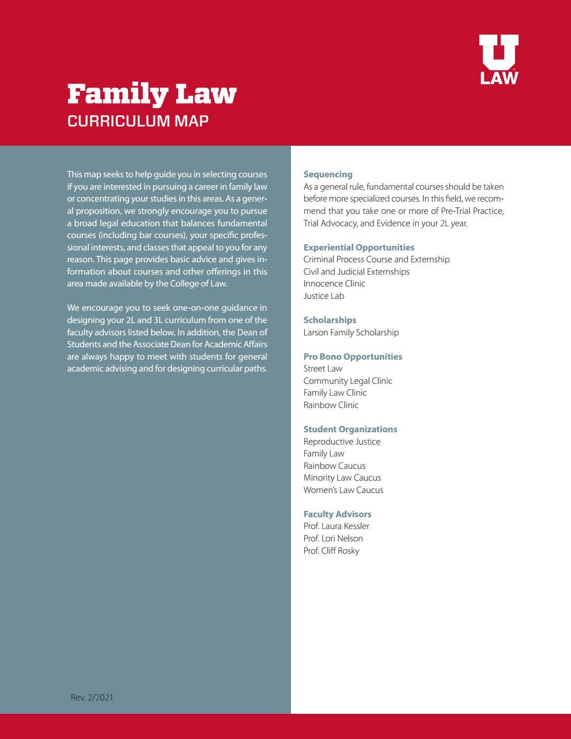 Family Law Curriculum Map by universityofutahdigital - Issuu