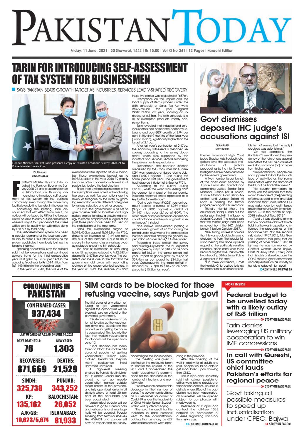 Epaper – June 11 KHI 2021 by Pakistan Today - Issuu