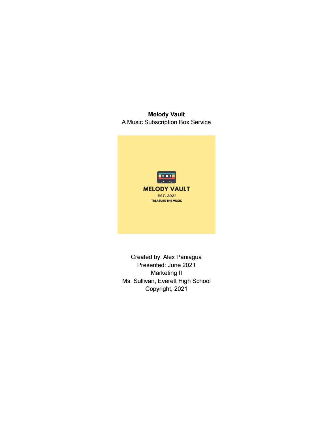 Melody Vault - Alex Paniagua by ehsmarketing - Issuu