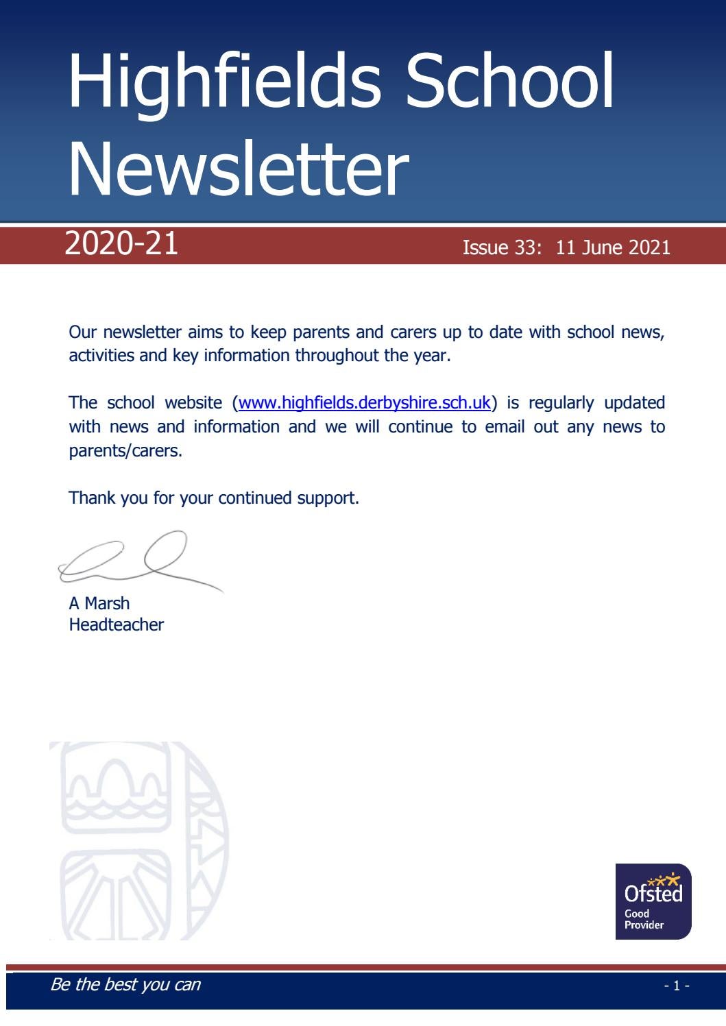 Highfields School Newsletter Issue 33 by Highfields School - Issuu