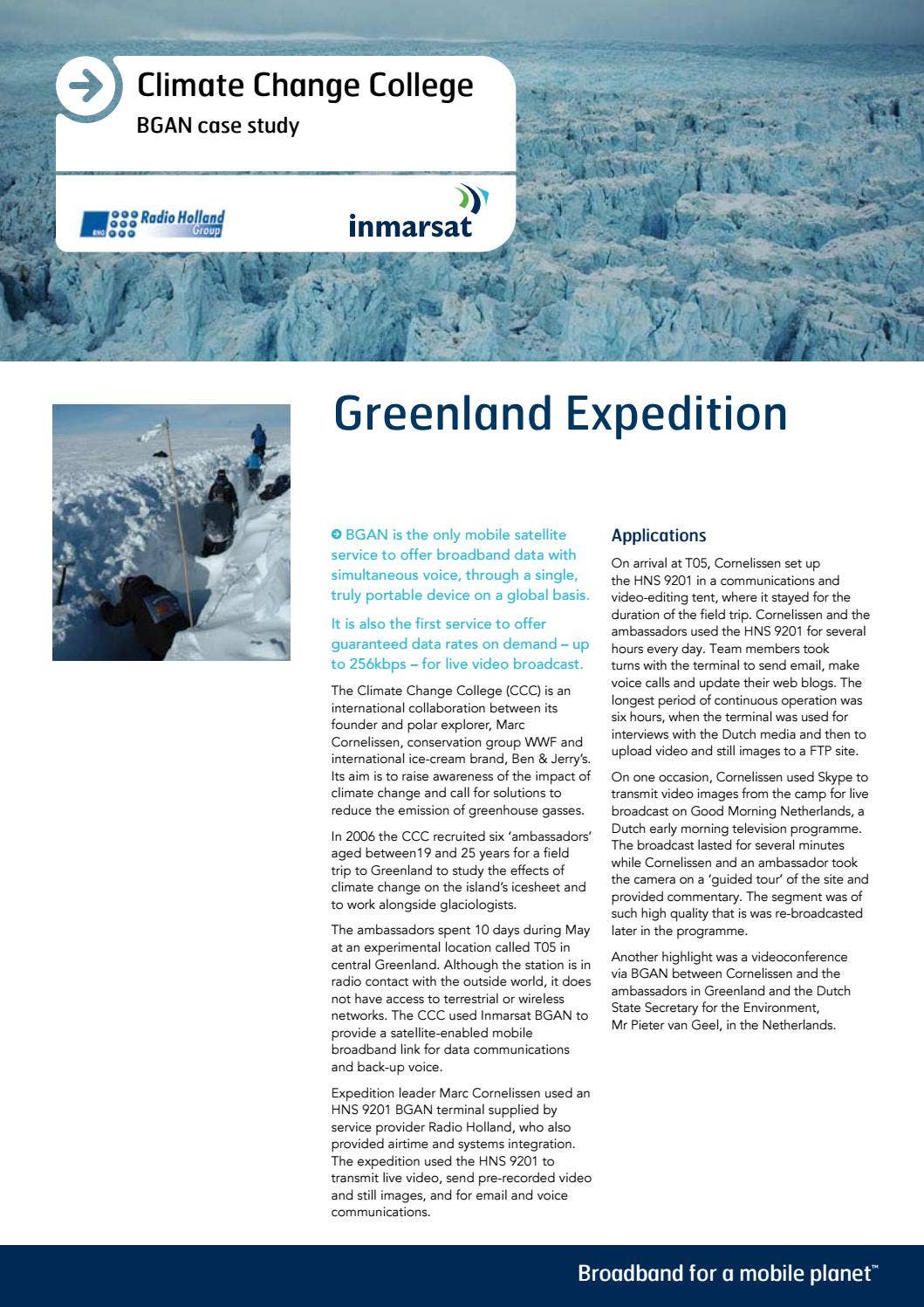BGAN Climate Case Study by Cdr Trevor D Biscope KCB CD SAS - Issuu