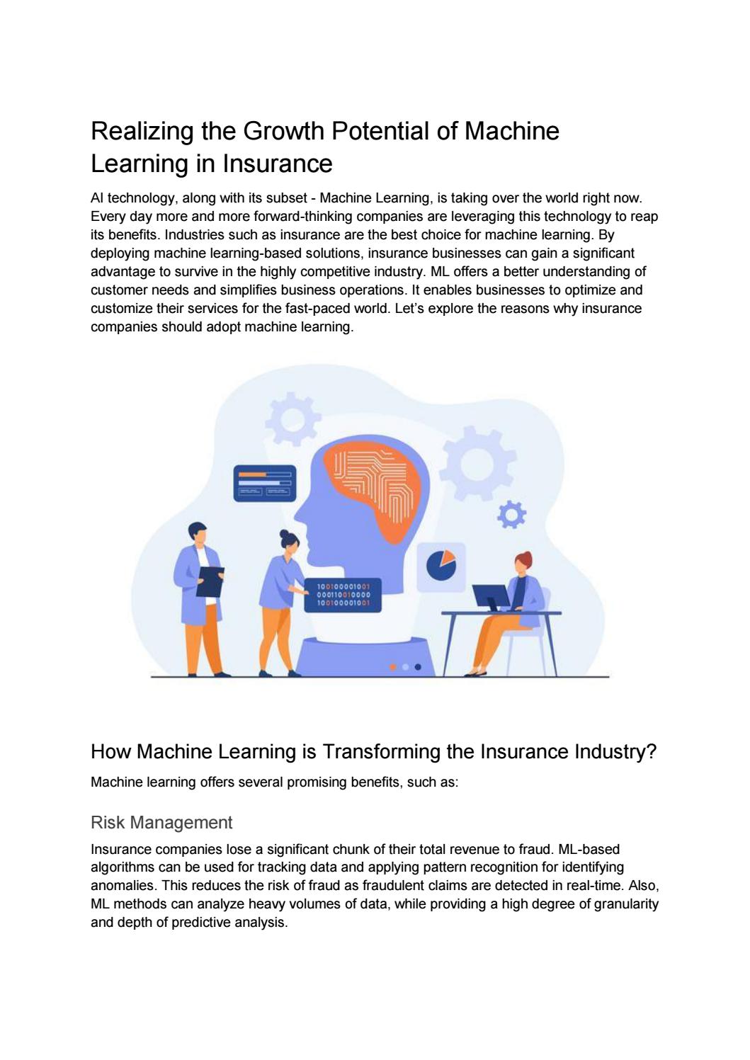 Machine Learning in Insurance by Surya Choudhary - Issuu