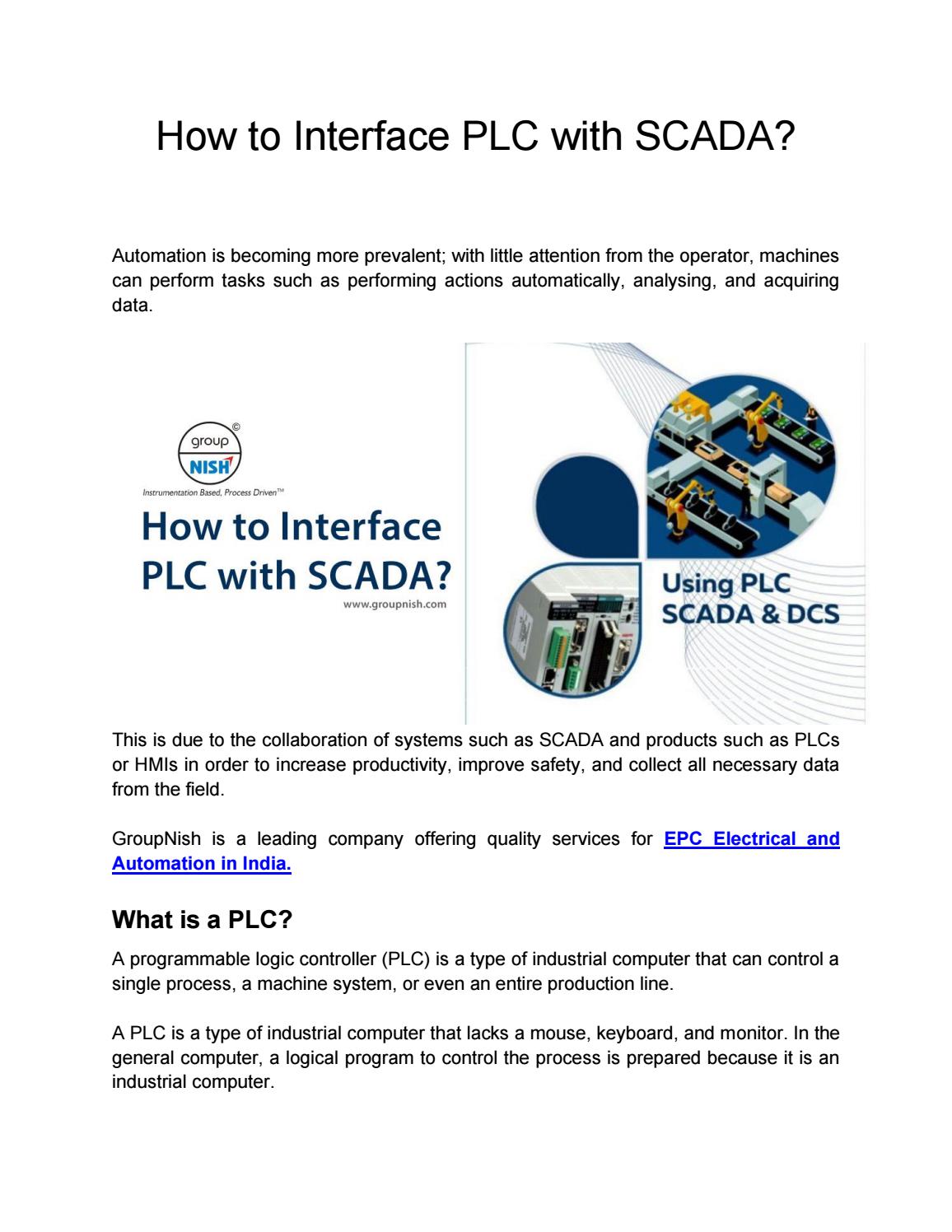 How to Interface PLC with SCADA? by Group Nish - Issuu