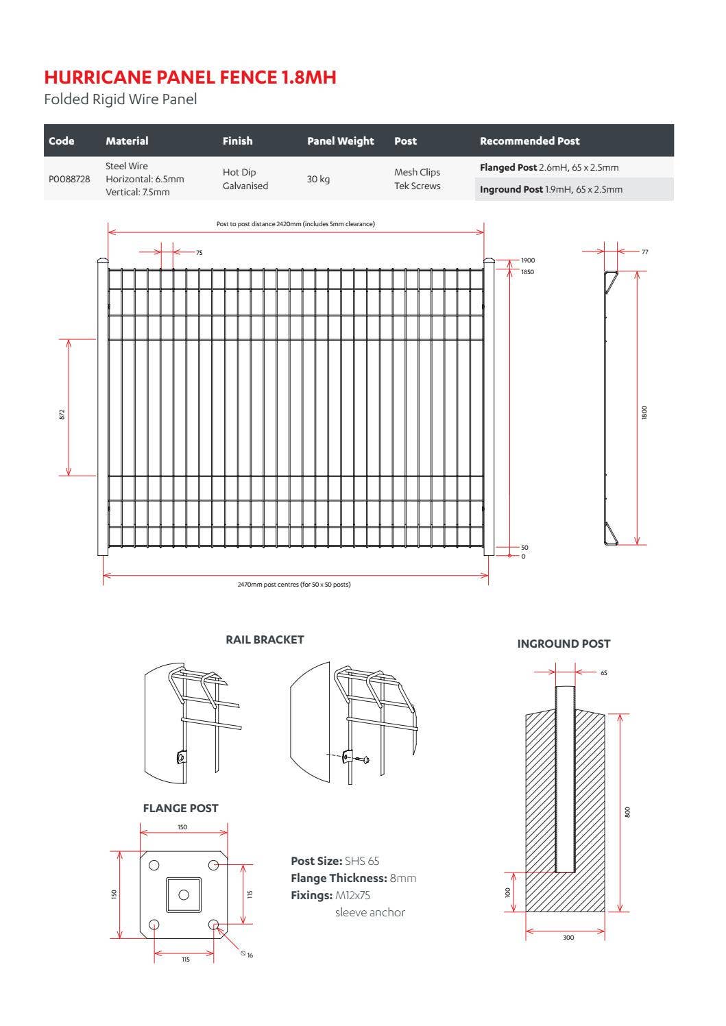 Hurricane Panel Fences Design Details and Specifications by Steel ...