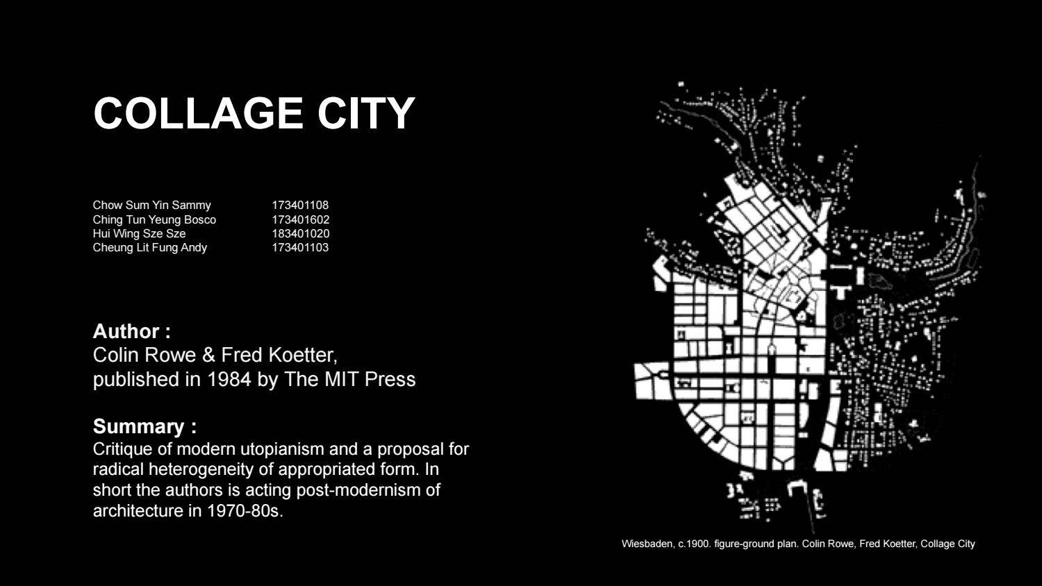 Case Study - Collage City by Colin Rowe & Fred Koetter by Sammy Chow ...