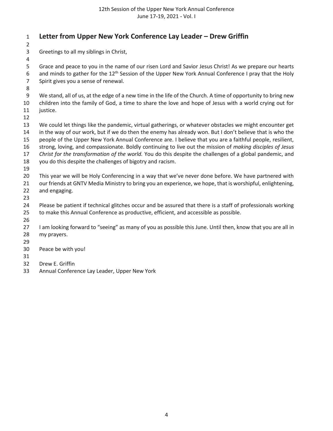 2021 Upper New York Conference Journal, Vol. I by Upper New York ...