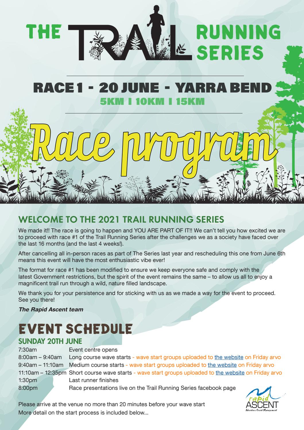 2021 Trail Running Series - Race #1 PROGRAM by rapidascent - Issuu