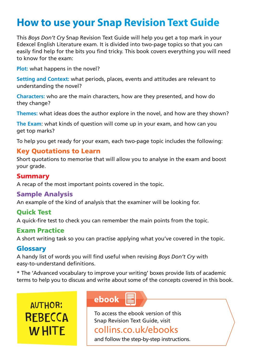 Snap Revision for Edexcel GCSE 9-1: Boys Don't Cry by Collins - Issuu