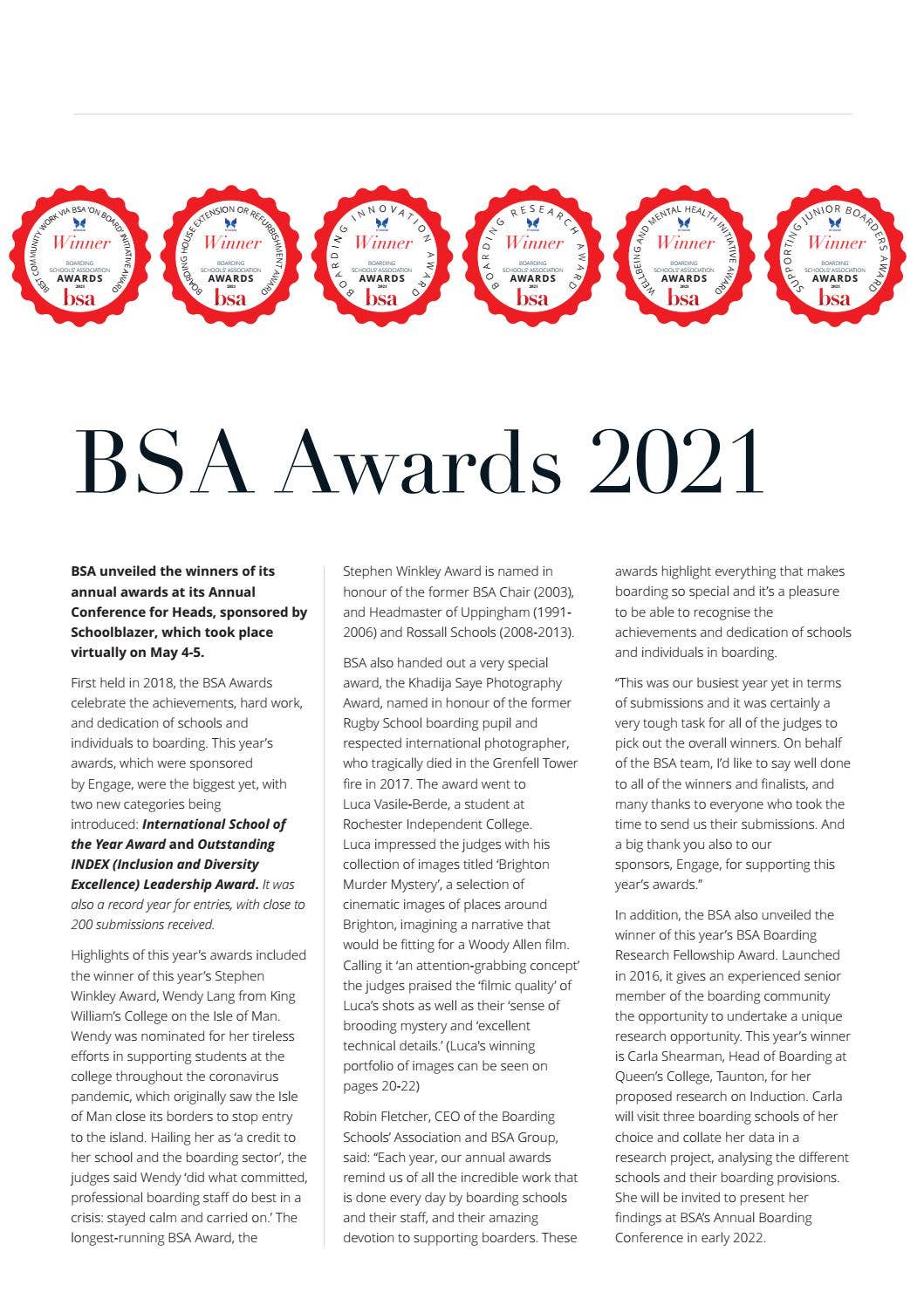 BSA Magazine - Summer 2021 by Boarding Schools' Association - Issuu