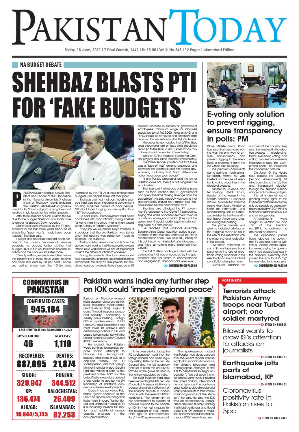 Epaper – June 18 ISB 2021 by Pakistan Today - Issuu