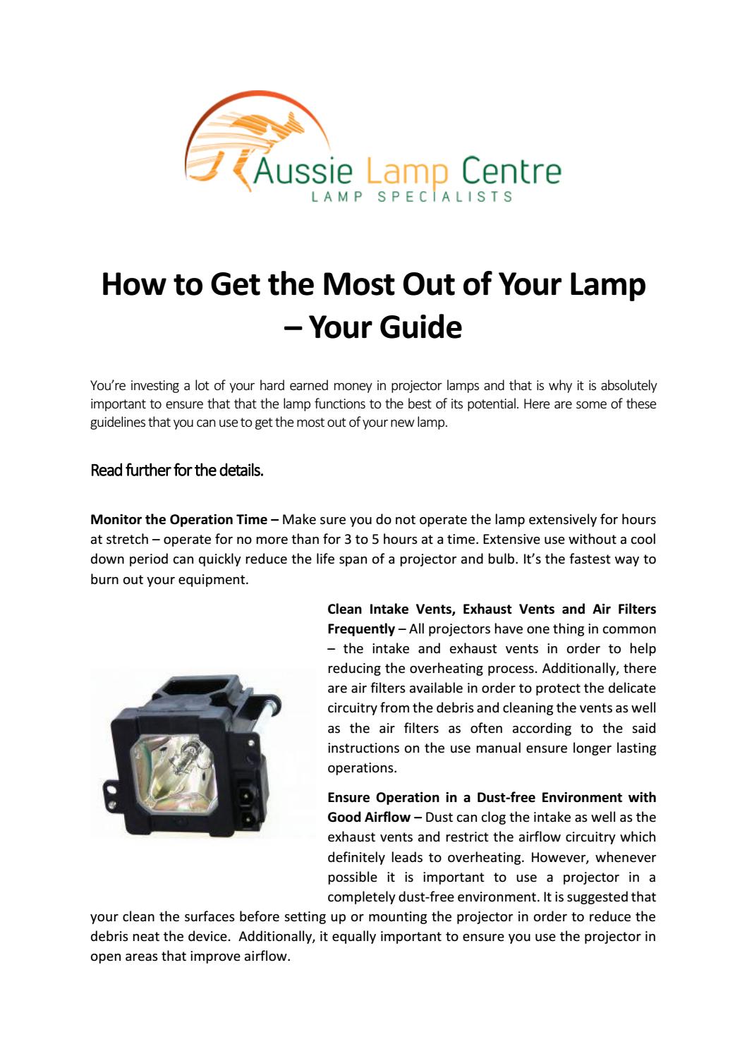 How to Get the Most Out of Your Lamp – Your Guide by Aussie Lamp Centre ...