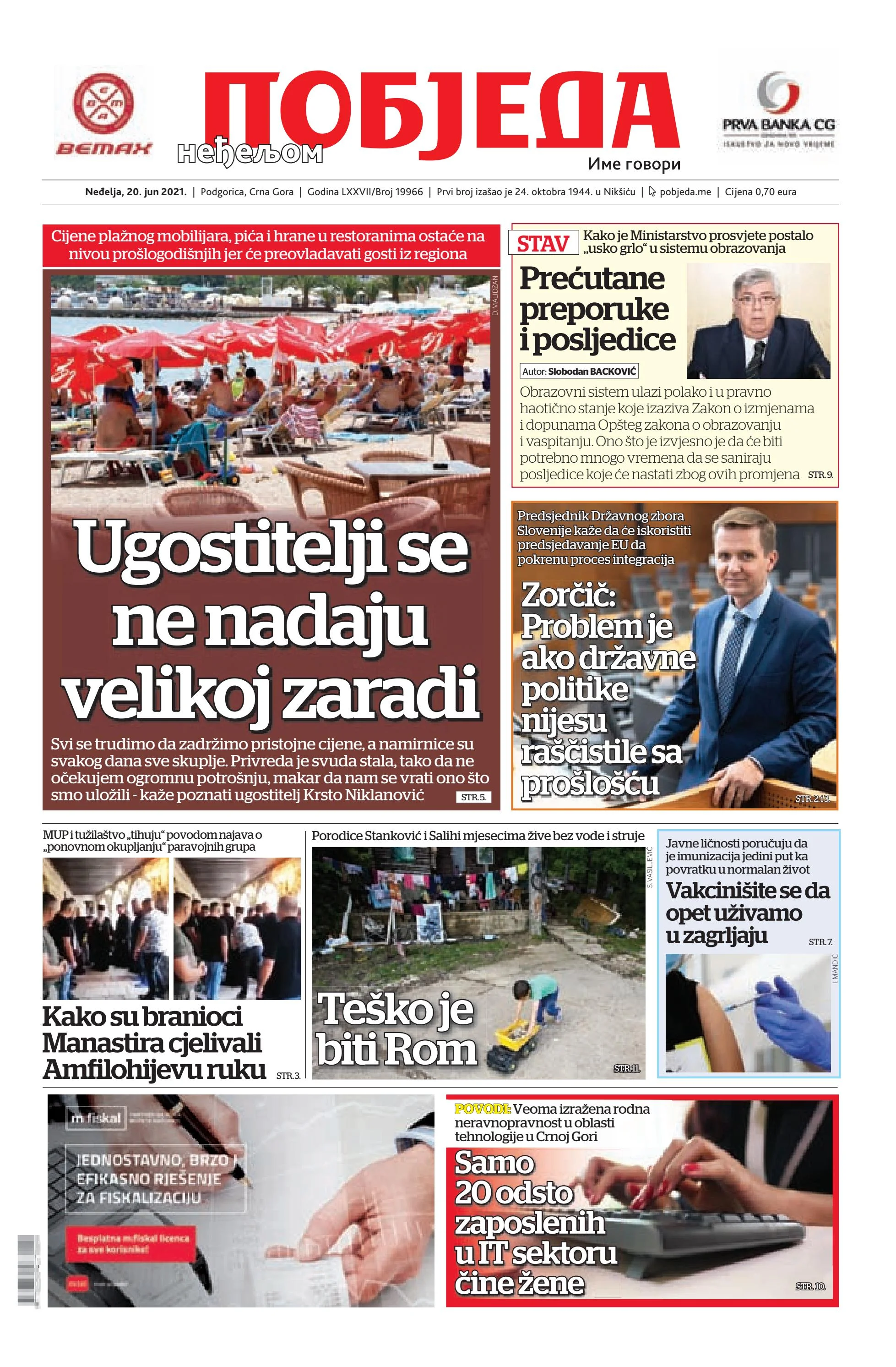 Dnevni list Pobjeda 20.06.2021. by Pobjeda - Issuu