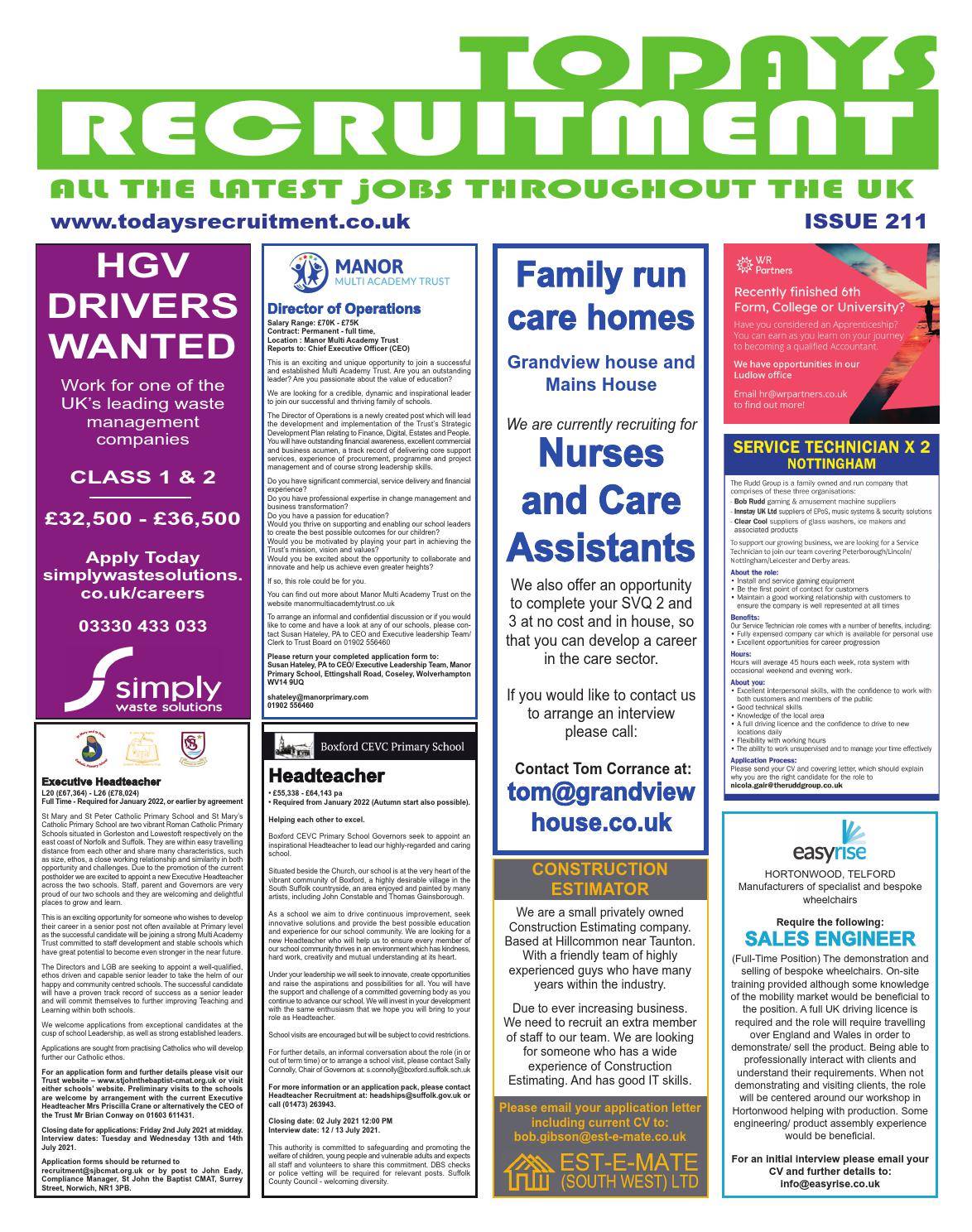 Todays Recruitment Issue 211 by Todays Recruitment - Jobs and Careers ...