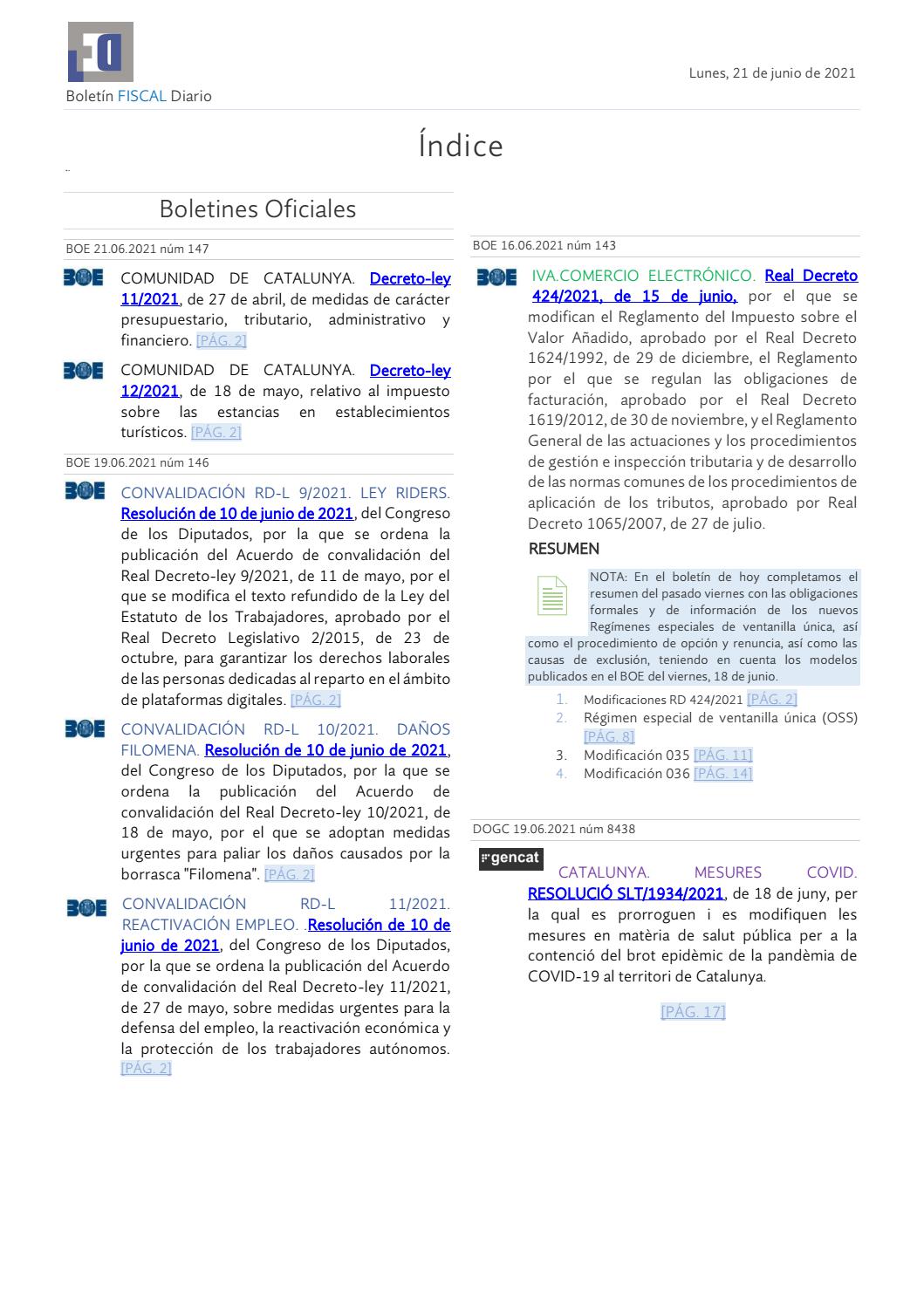 Mini Boletín FISCAL 21/06/2021 - www.gabinetedelaorden.com by delaorden ...