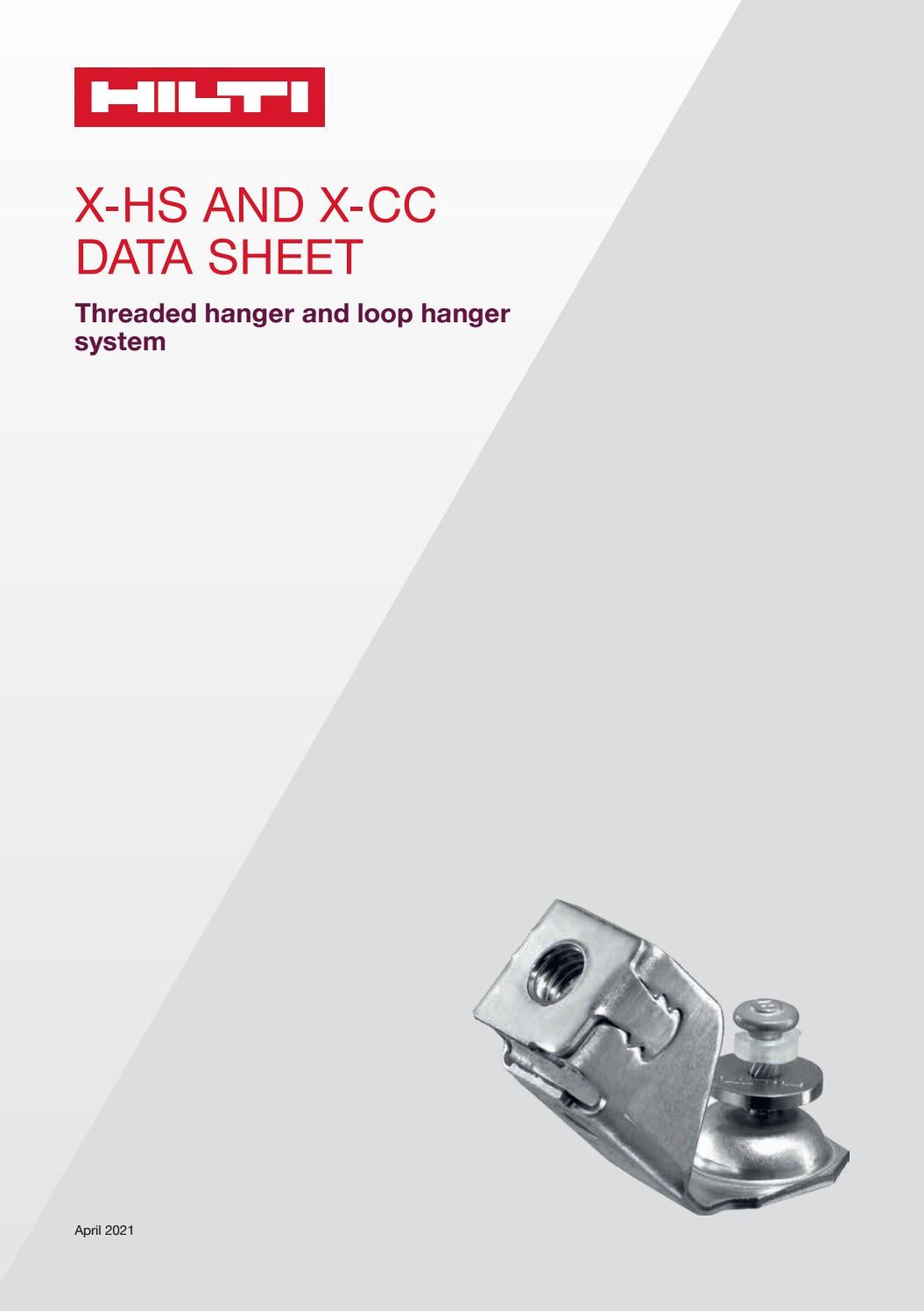 Tæknilegar Upplýsingar fyrir X-HS / X-CC Threaded Hanger / Loop Hanger ...