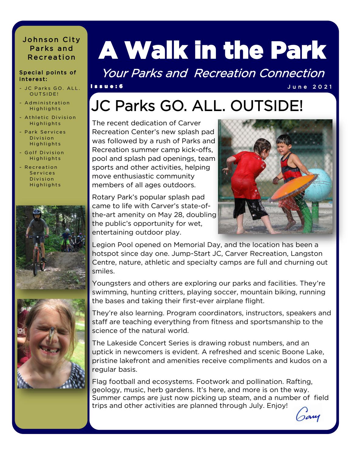 A Walk in the Park Newsletter - June 2021 by City of Johnson City - Issuu