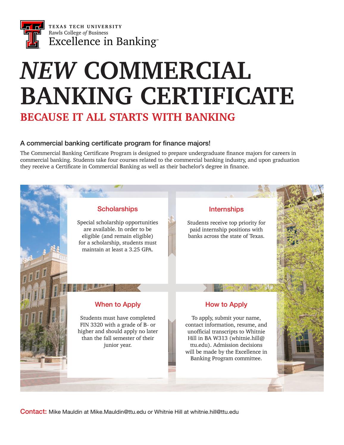 New Commercial Banking Certificate by Rawls College of Business - Issuu