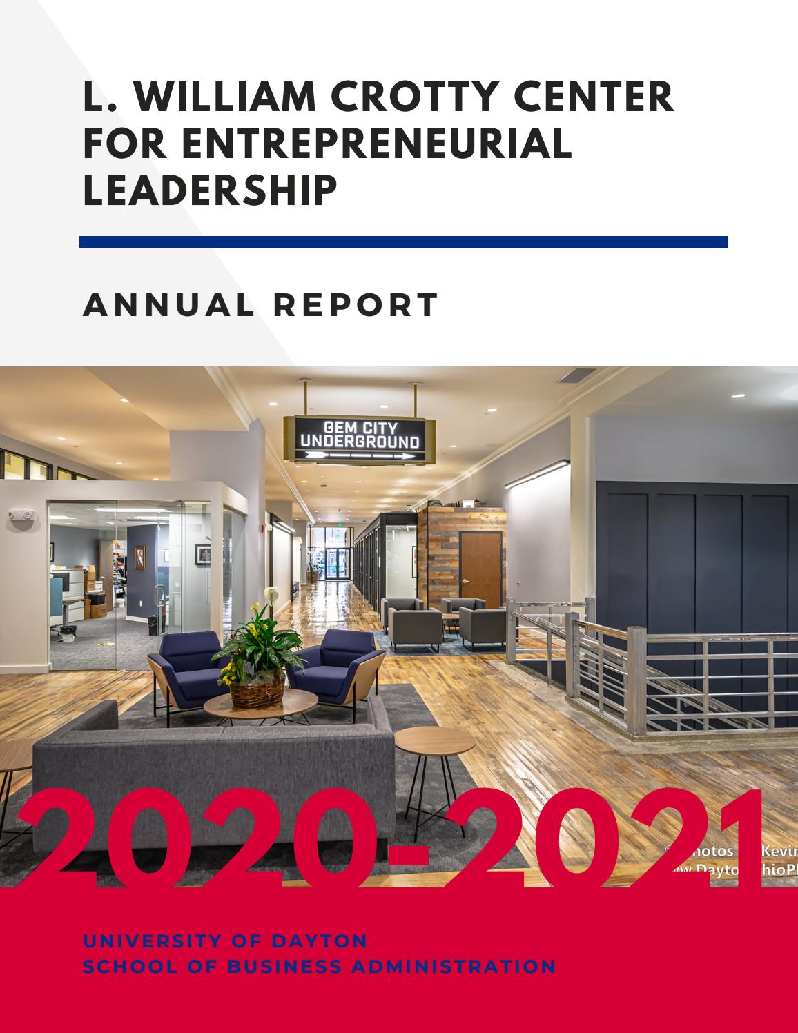 L. William Crotty Center for Entrepreneurial Leadership 2020-2021 ...