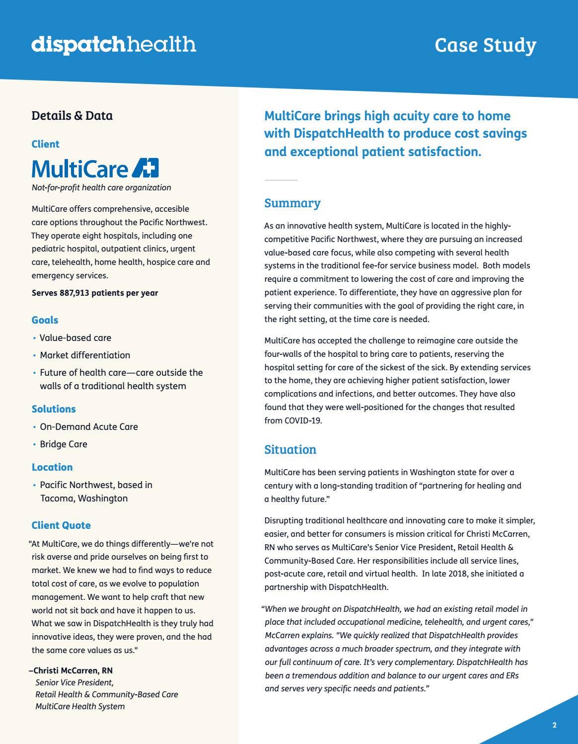 MultiCare Case Study by DispatchHealth - Issuu