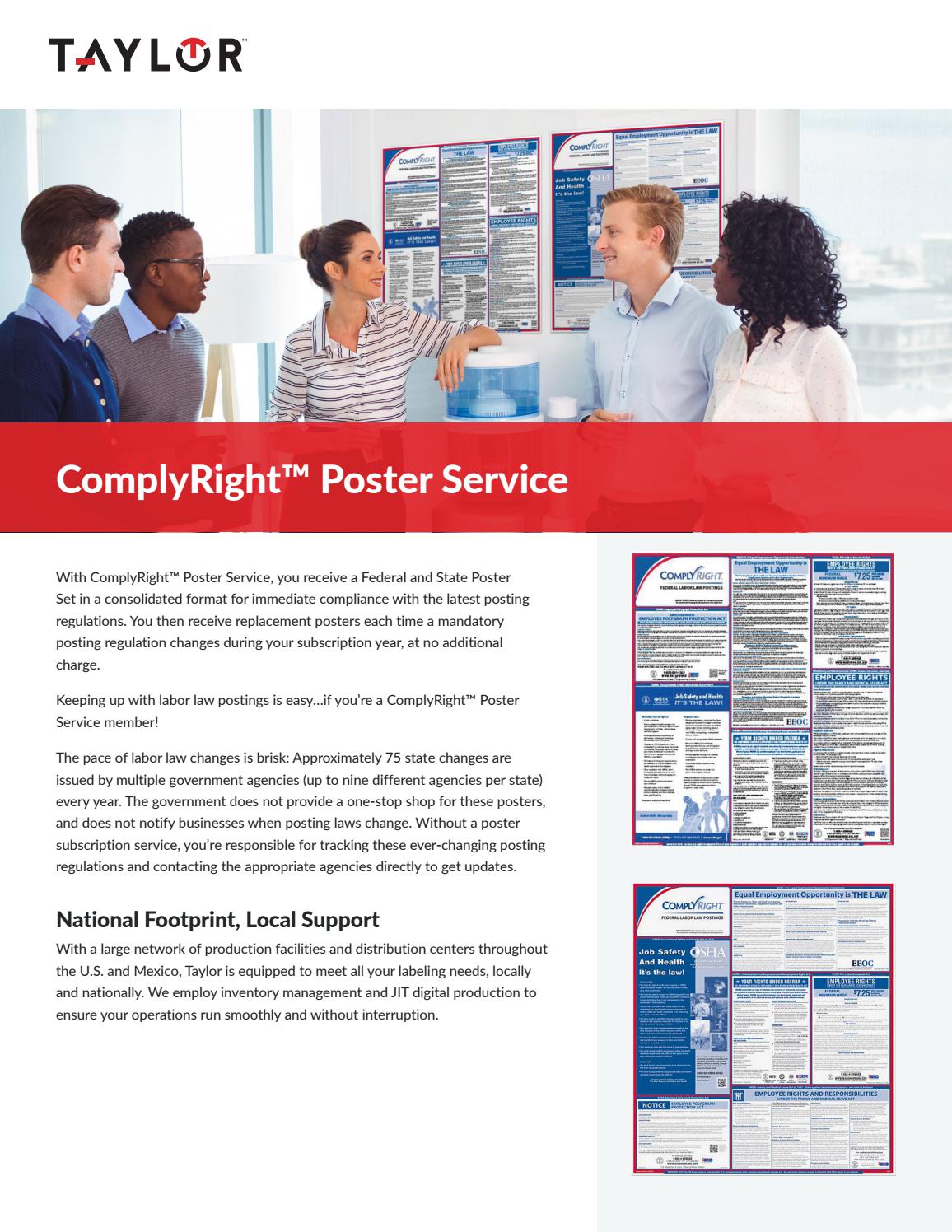 ComplyRight Poster Service Brochure by Taylor - Issuu