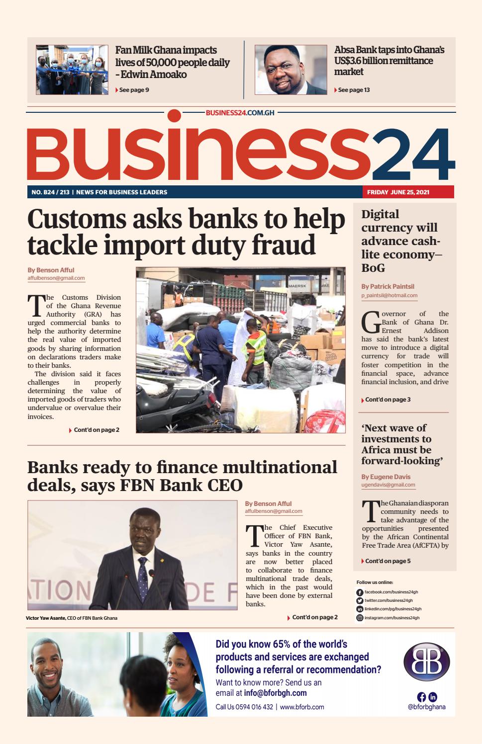 Business24 Newspaper 25th June, 2021 by Business24 Online - Issuu