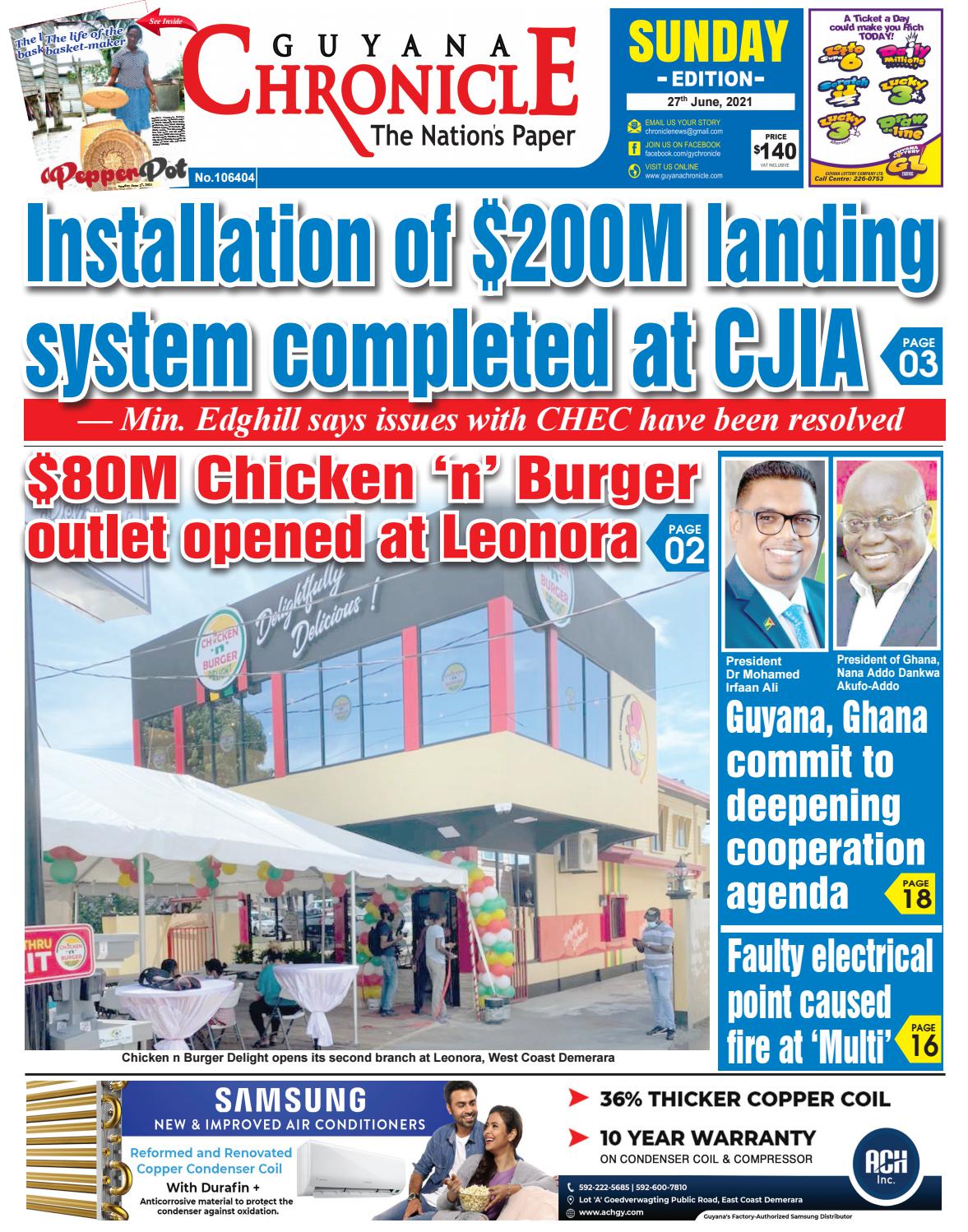 Guyana Chronicle News 06-27-2021 by Guyana Chronicle - Issuu