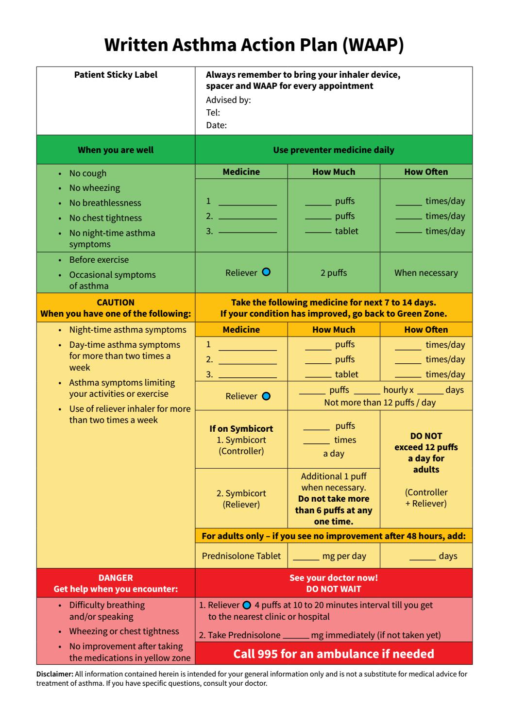 Written Asthma Action Plan