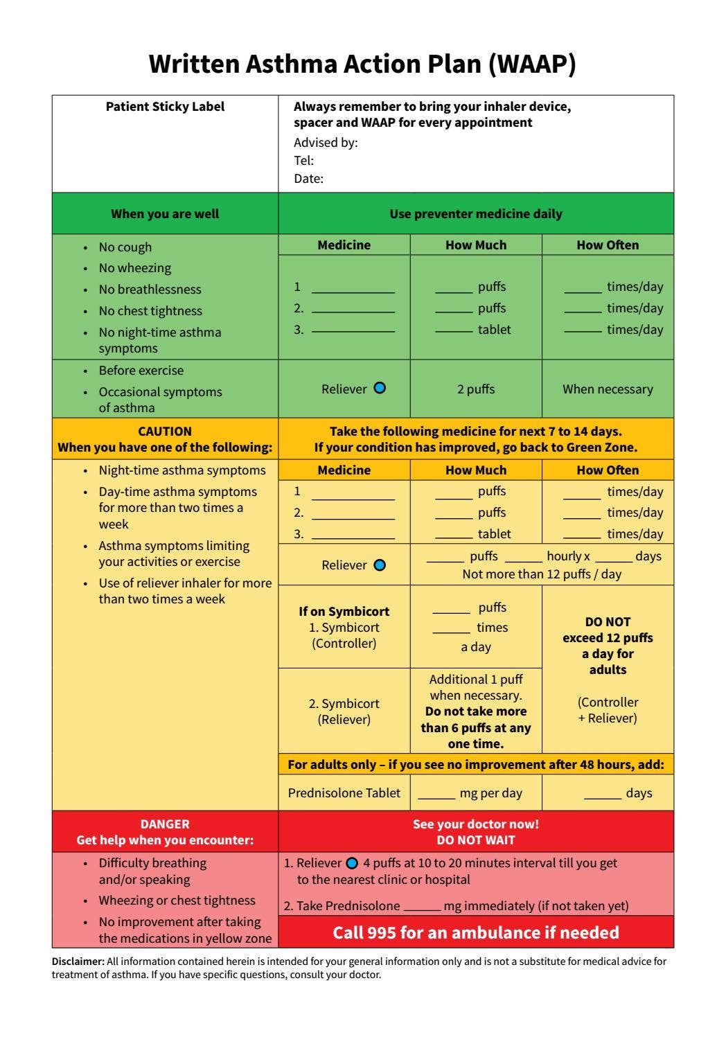 Written Asthma Action Plan (WAAP) by KTPH_YCH - Issuu