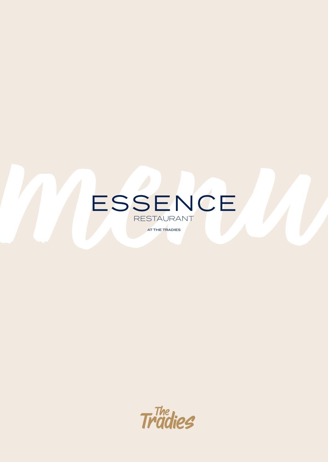Essence Restaurant Menu by The Tradies - Issuu