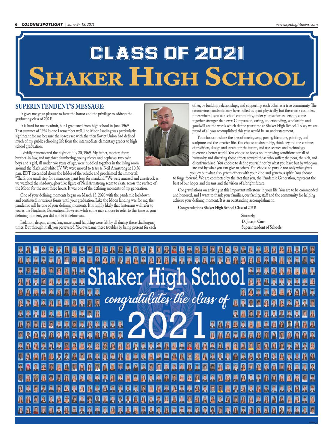 Shaker High School 2021 Graduation Pages by Spotlight Newspapers - Issuu