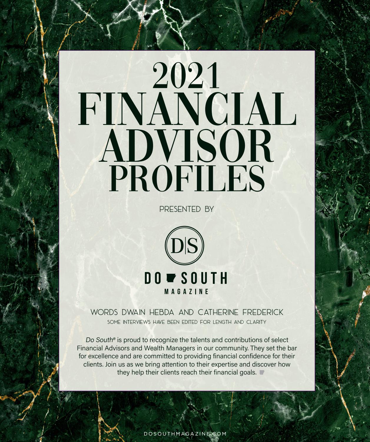 FINANCIAL ADVISOR PROFILES - JULY 2021 by Do South Magazine - Issuu