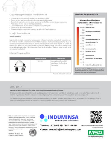 Orejera MSA 10129327 Sound Control SH by INDUMINSA EIRL - Issuu