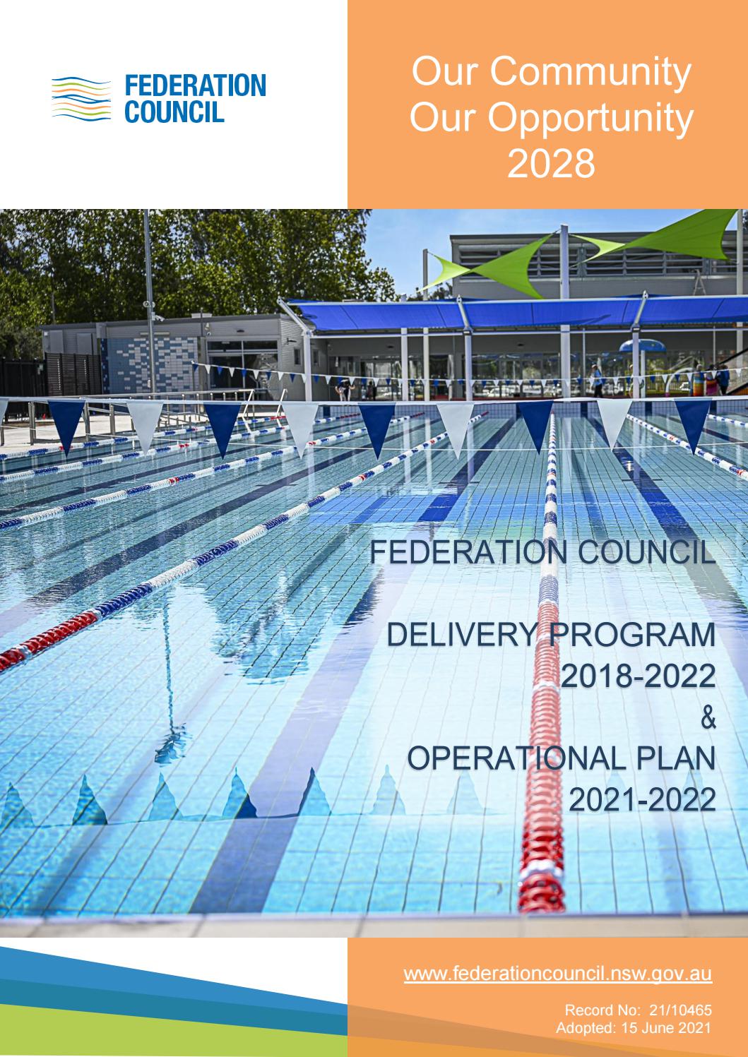 Federation Council Delivery Program 2018 - 2022 & Operational Plan 2021 ...