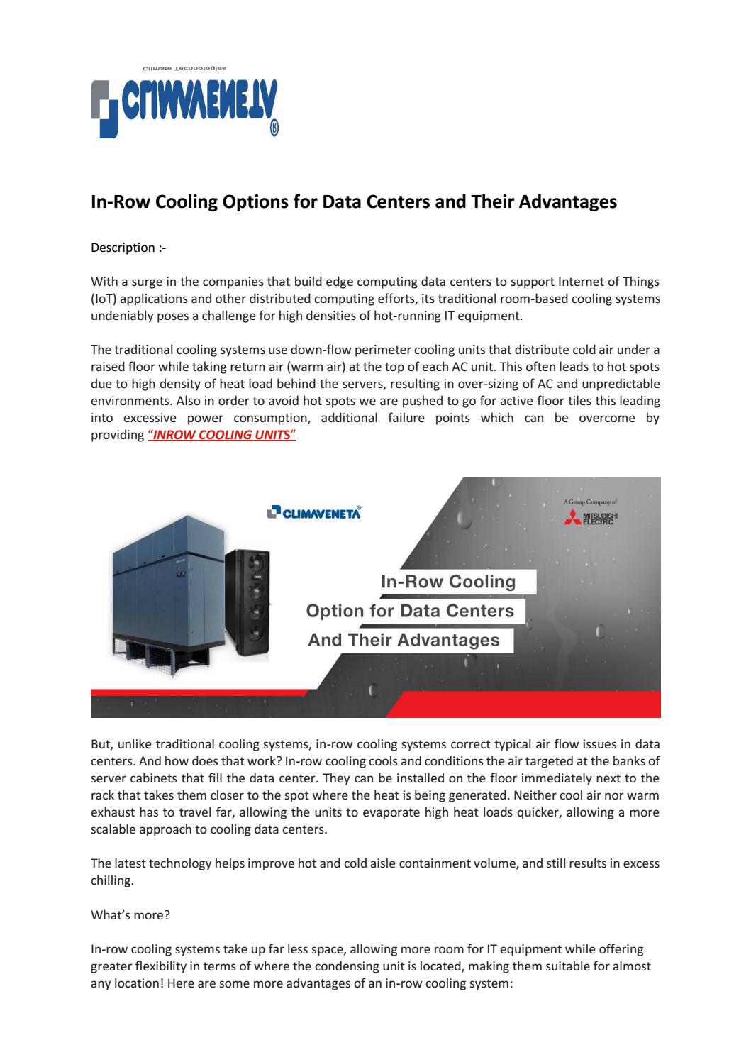 In-Row Cooling Options for Data Centers And Their Advantages by ...
