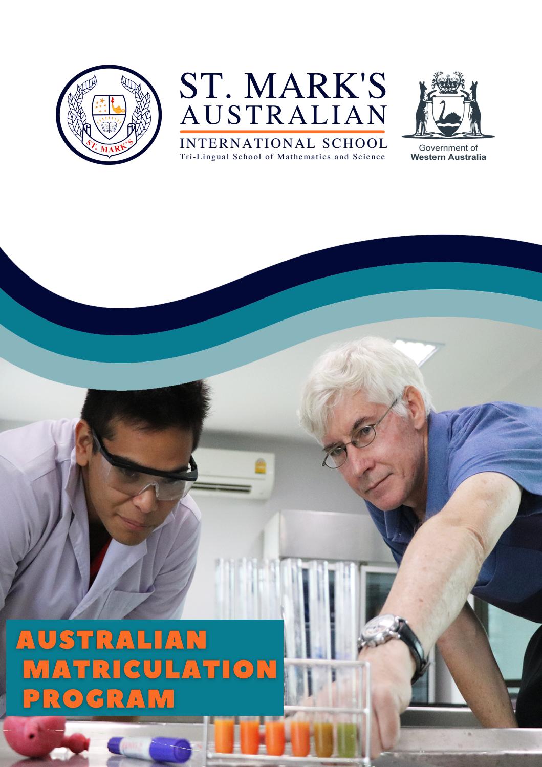 Australian Matriculation Program by St. Mark's International School - Issuu