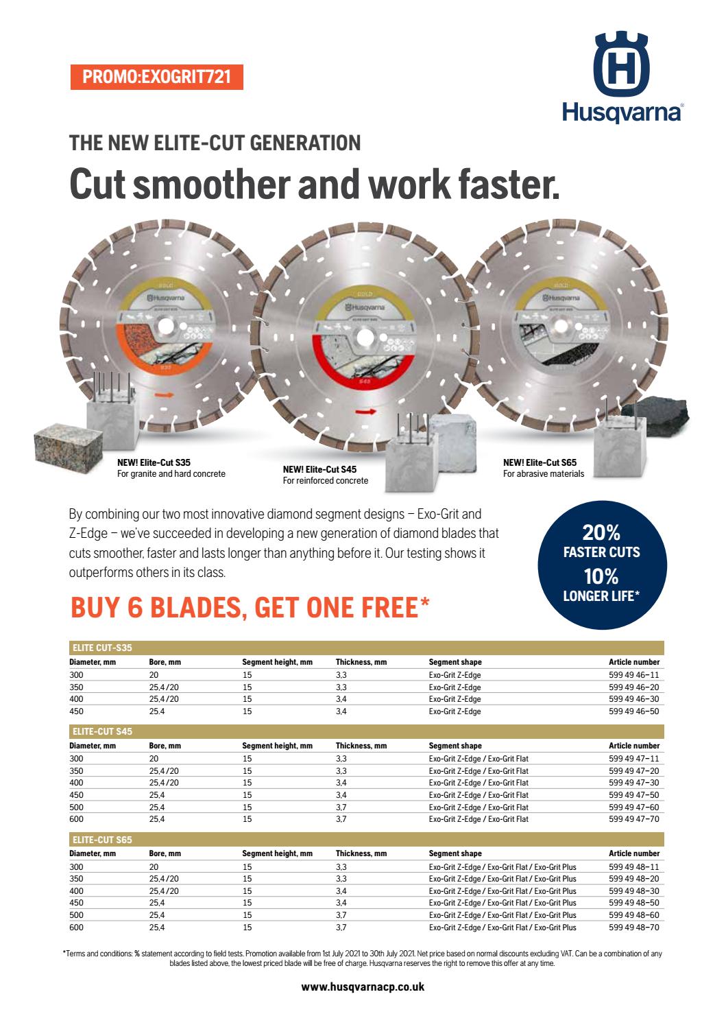 (UK) Elite-Cut Exo-Grit Promotion July 2021 by Husqvarna Construction ...