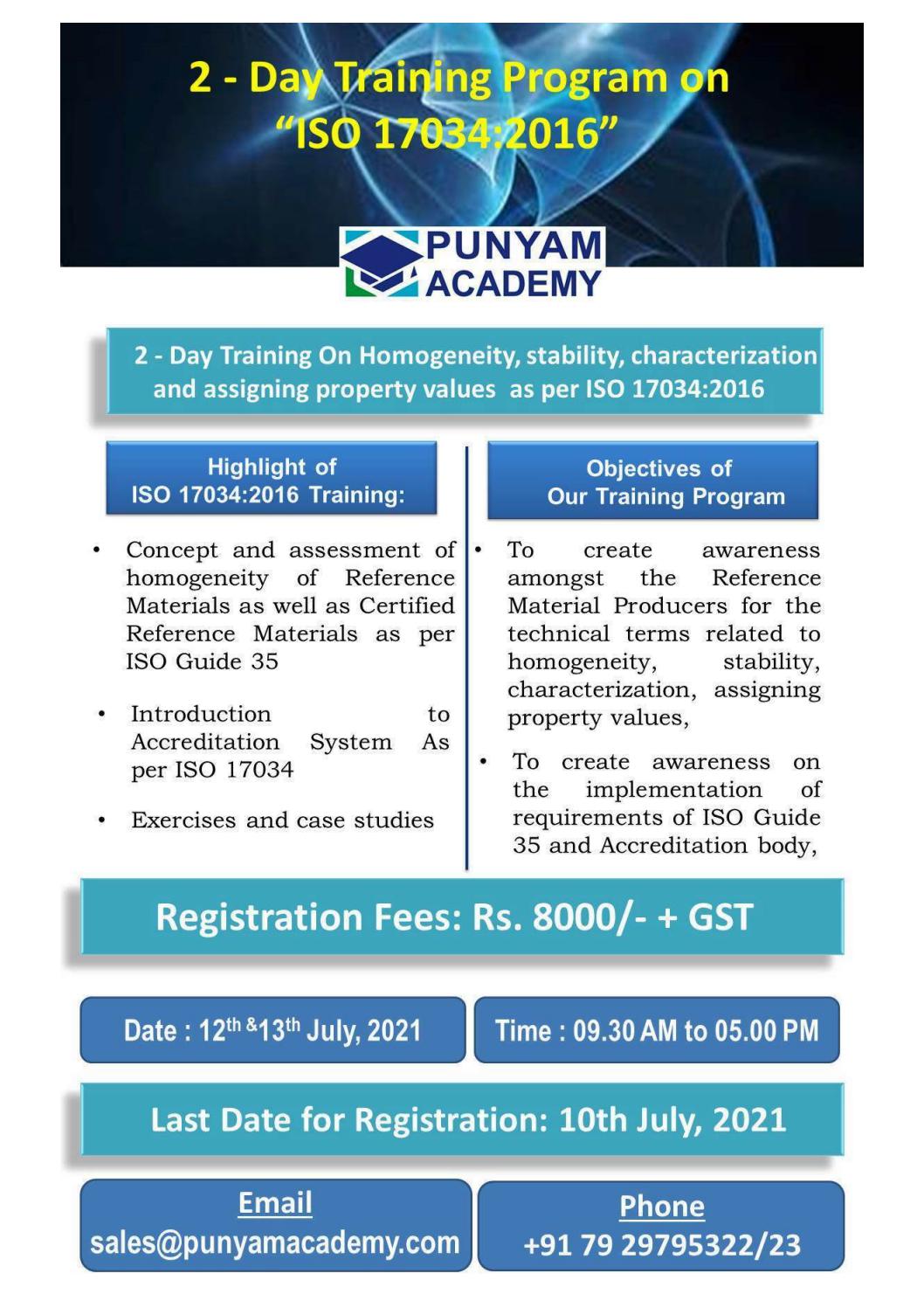 ISO 17034 Training - 2 Days Online Training by Punyam Academy - Issuu