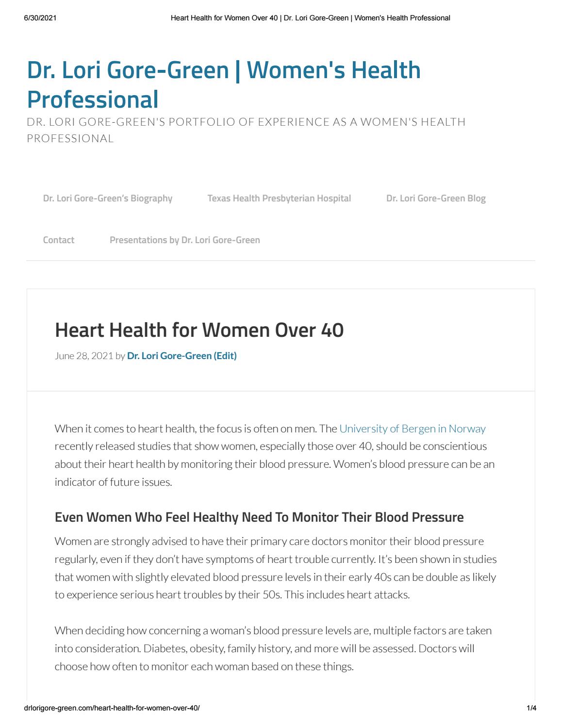Heart Health For Women Over 40 by drlorigoregreen - Issuu