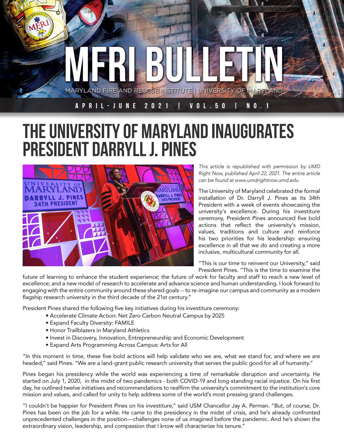 MFRI Bulletin: April-June 2021 by Maryland Fire and Rescue Institute ...