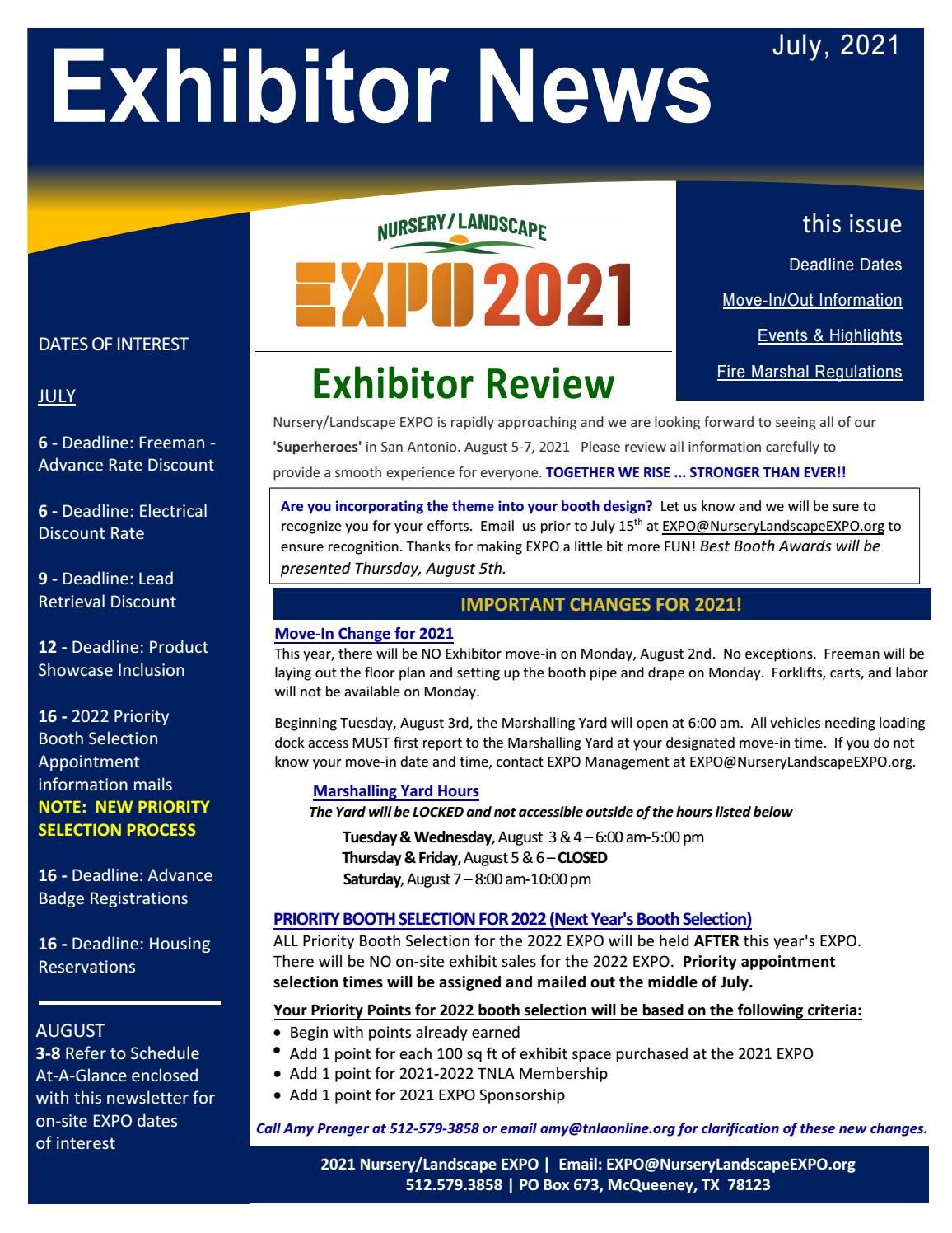 2021 EXPO Exhibitor News by Texas Nursery & Landscape Association - Issuu