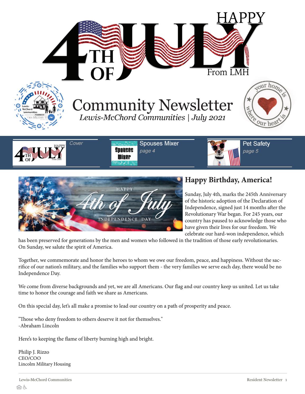 July 2021 Resident Newsletter by Liberty Military Housing at JBLM - Issuu