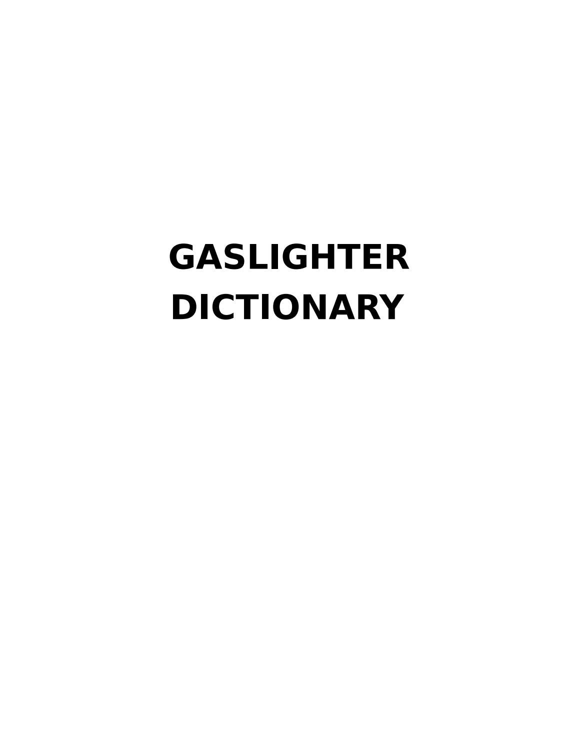 GASLIGHTER DICTIONARY by billkohlmeyer - Issuu