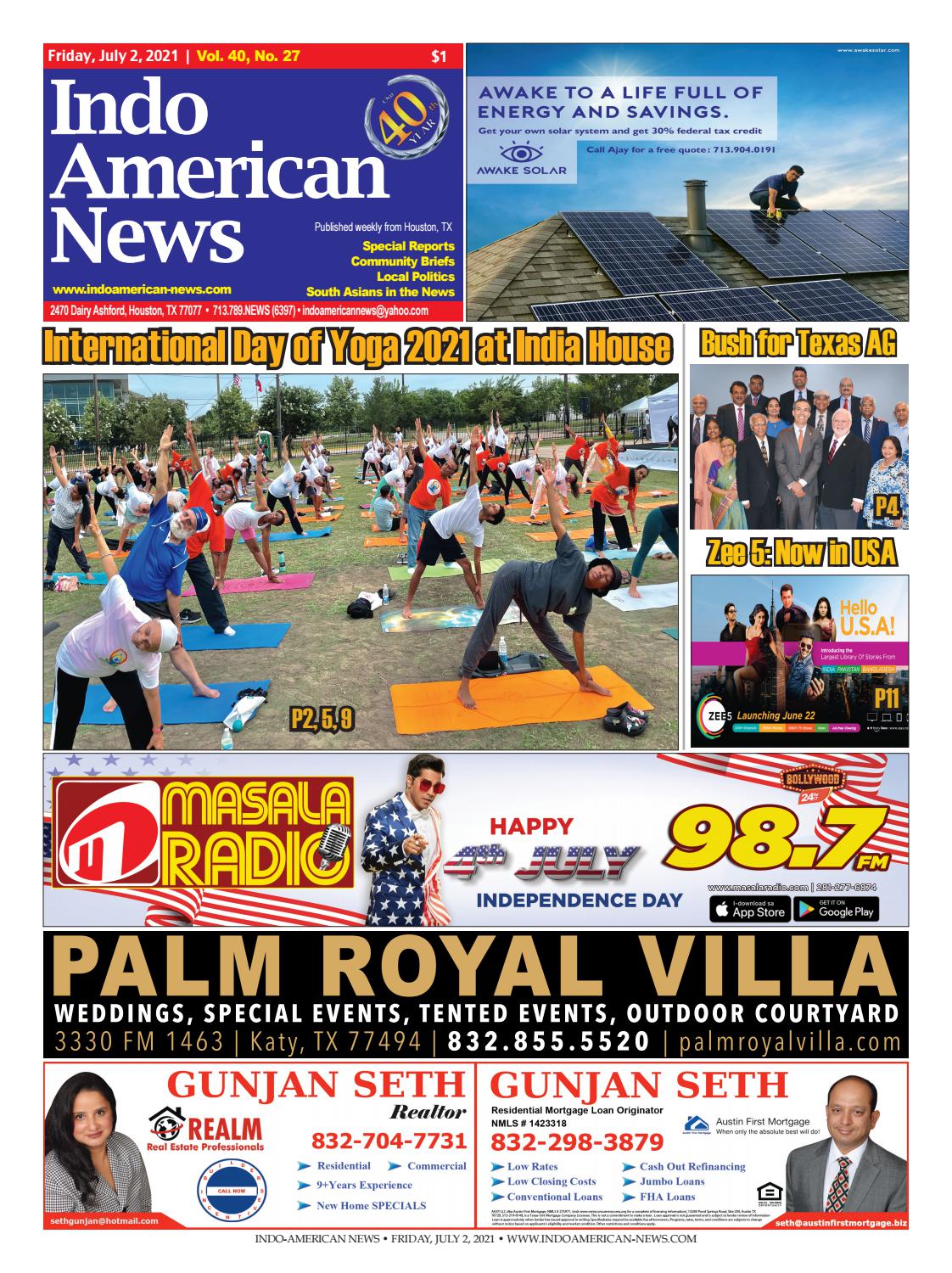 Indo-American News July 2, 2021 by Indo American News - Issuu