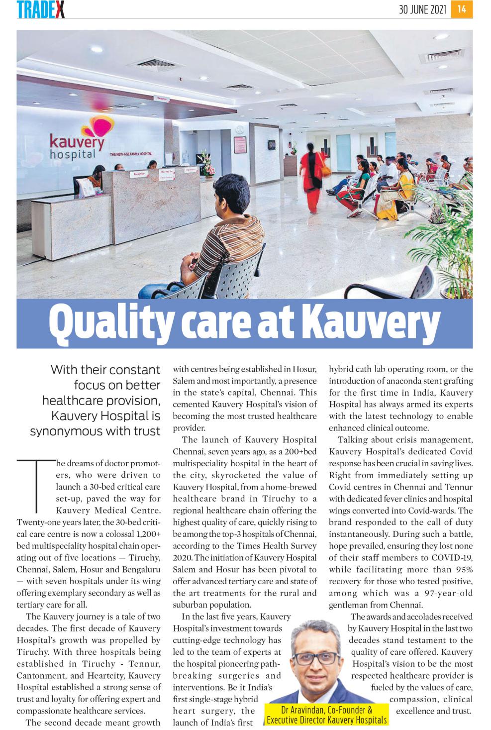 Quality Care at Kauvery Hospital by Dr.Aravindan Selvaraj - Issuu